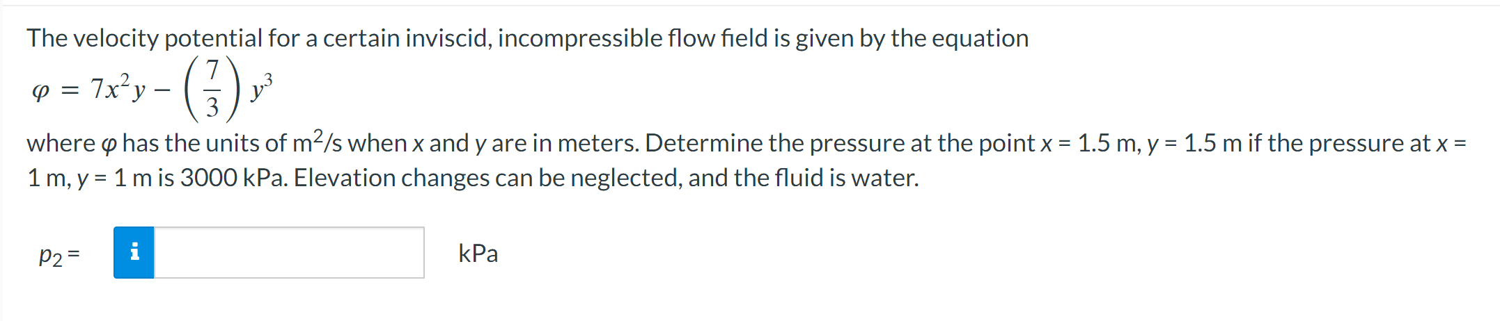 Solved The velocity potential for a certain inviscid, | Chegg.com