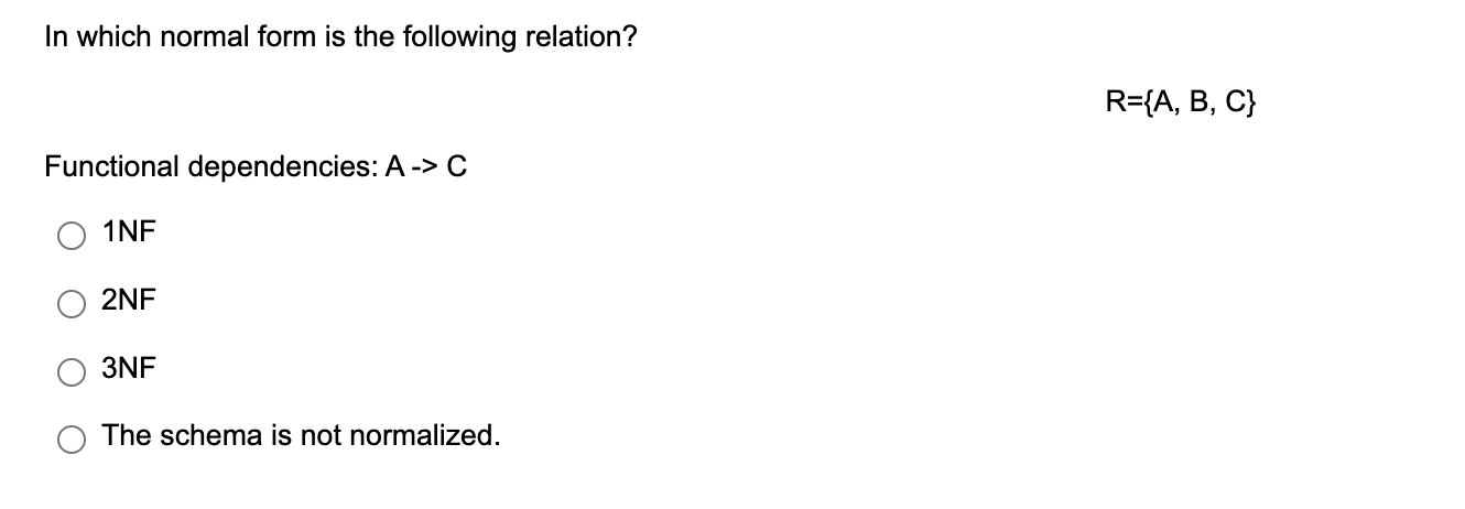 Solved In which normal form is the following relation? | Chegg.com