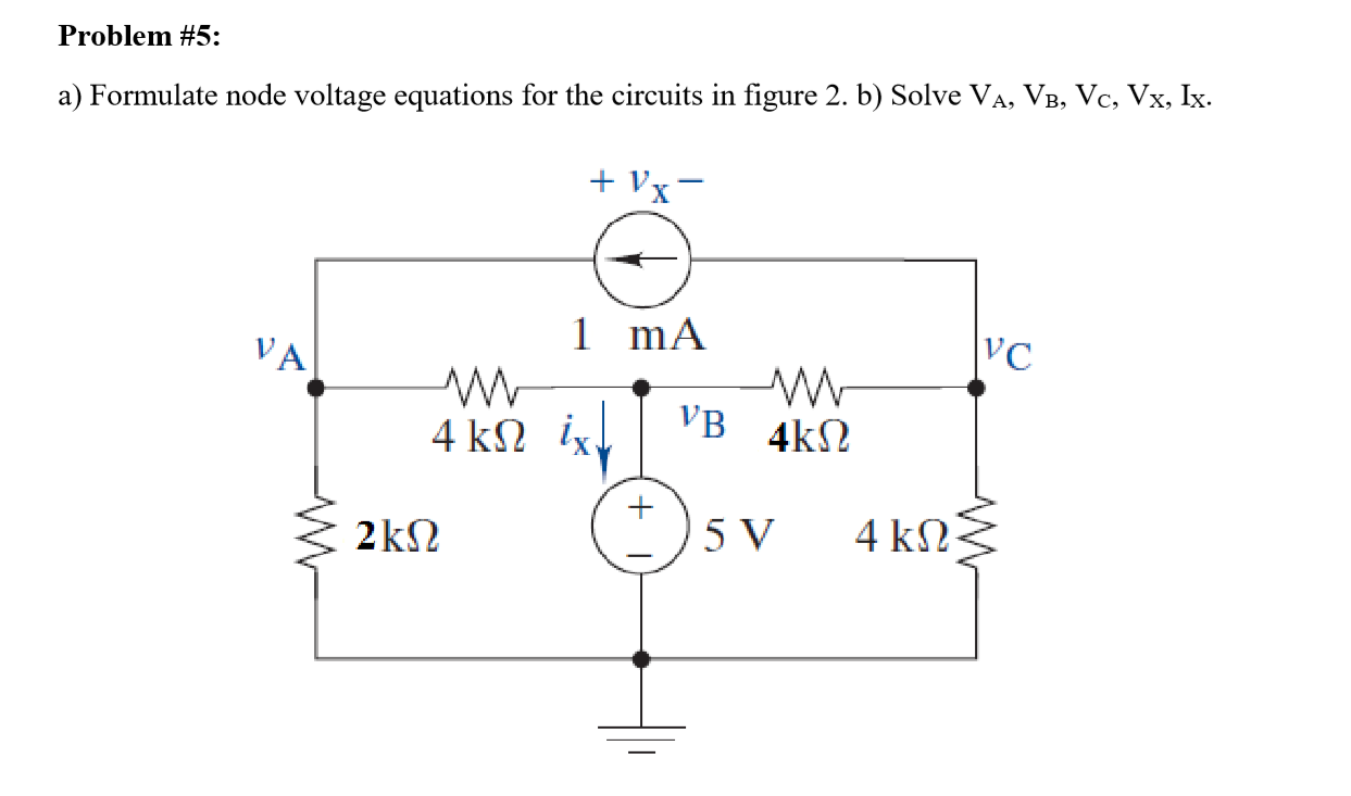 Solved Problem #5: a) Formulate node voltage equations for | Chegg.com