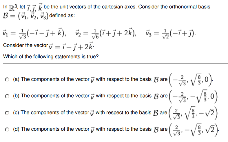 Solved B=(v1,v2,v3) defined as: | Chegg.com