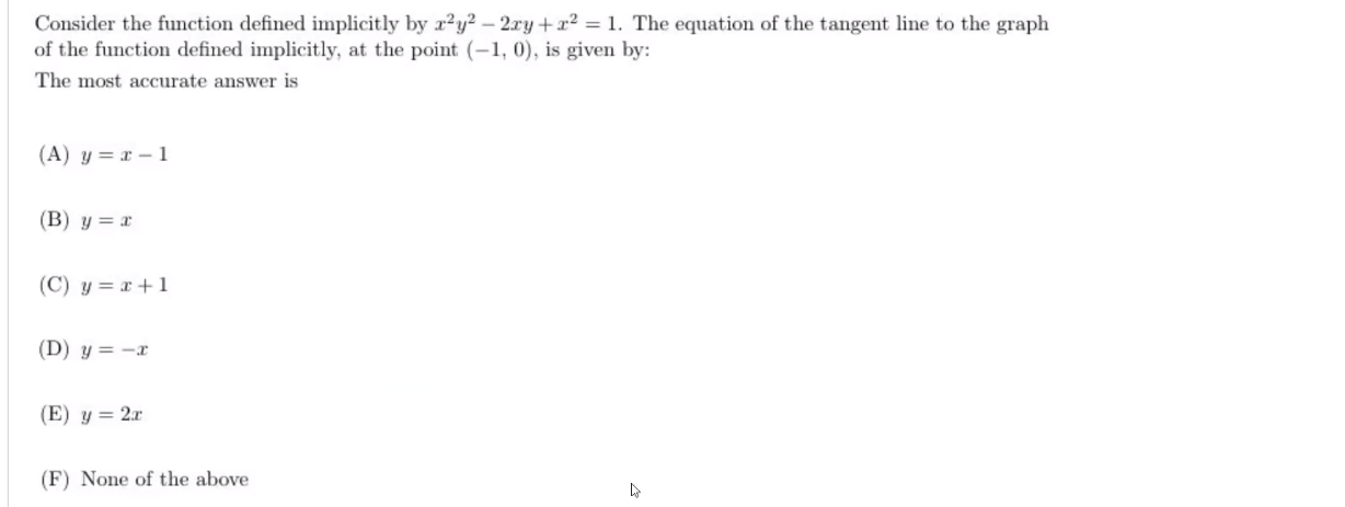 Solved Consider the function defined implicitly by x2y2 - | Chegg.com Solved Consider the function defined implicitly by x2y2 - | Chegg.com