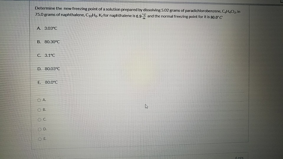 Solved Determine the new freezing point of a solution | Chegg.com