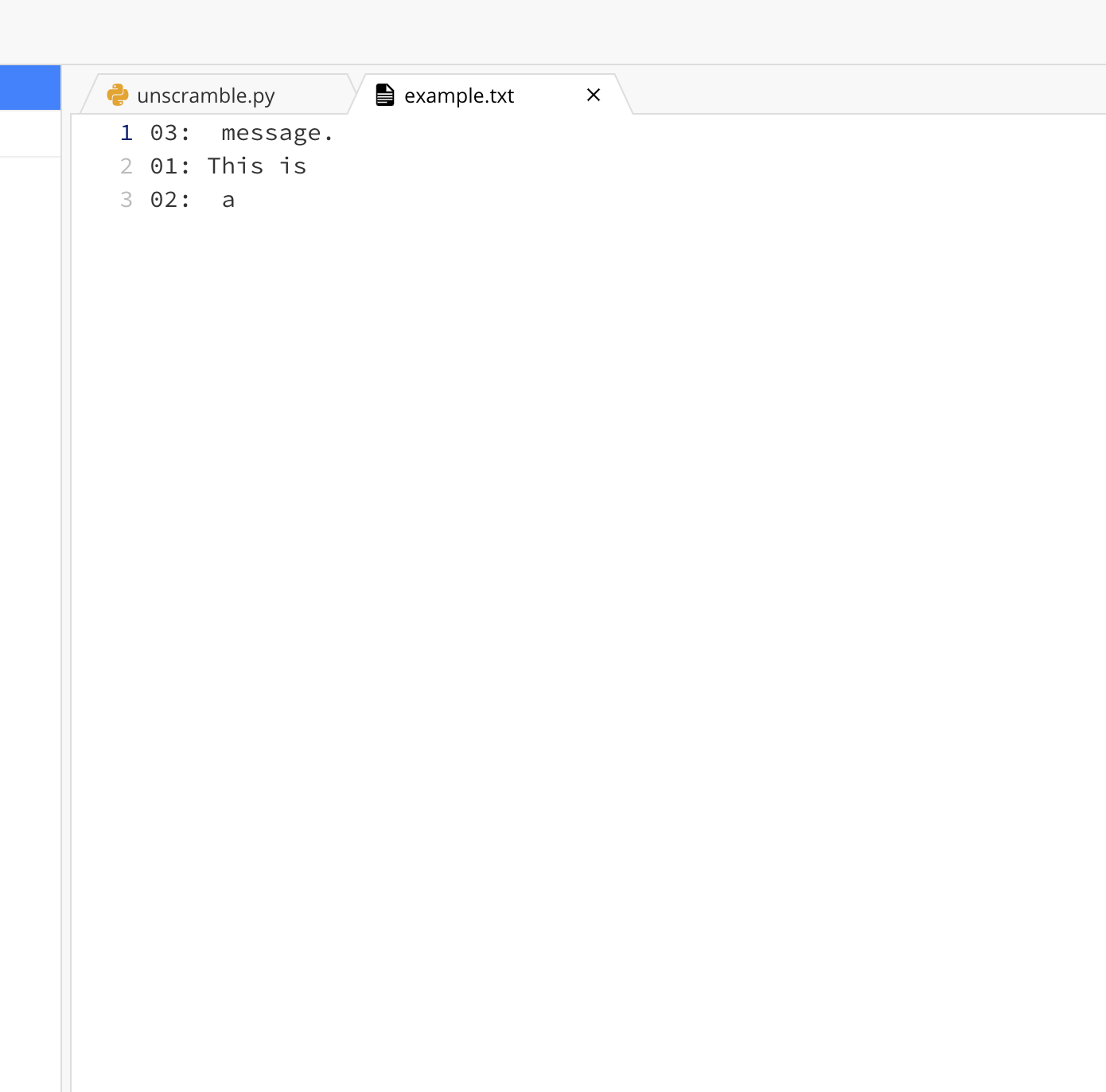 unscramble.py example.txt12303: message. 01: This is | Chegg.com