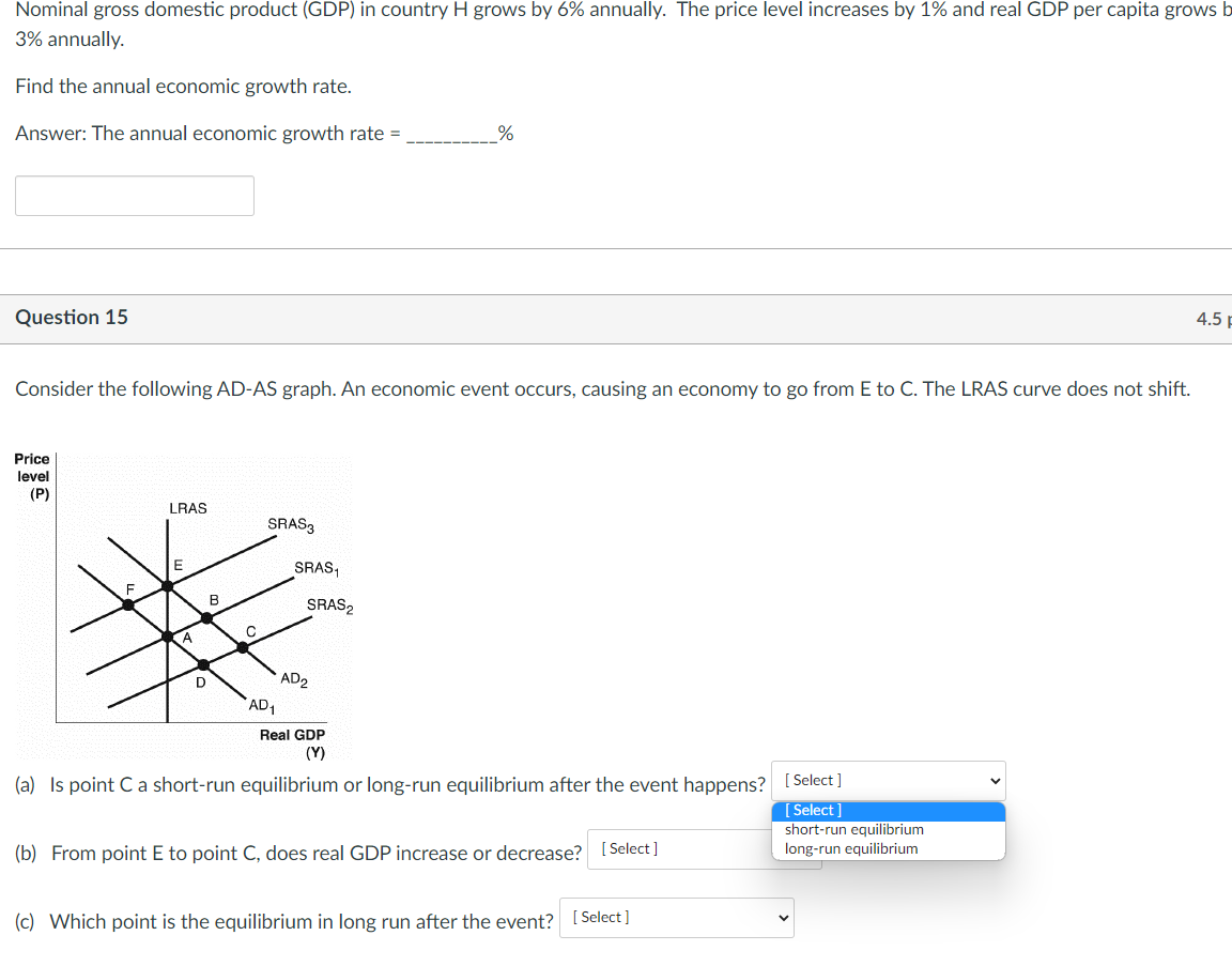Solved Nominal gross domestic product (GDP) in country H | Chegg.com