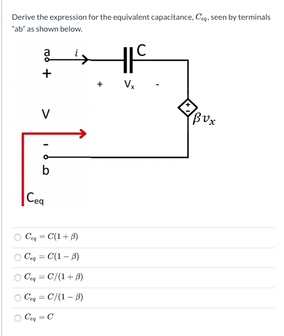 Solved Derive the expression for the equivalent capacitance, | Chegg.com