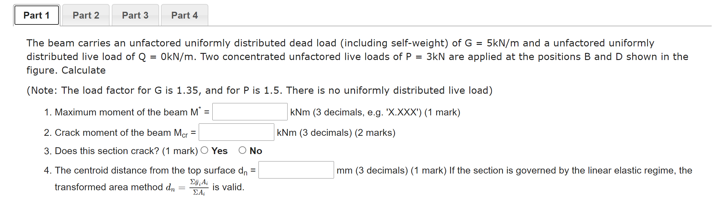 Solved The point loads are placed at the fixed positions | Chegg.com