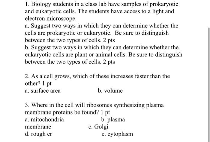 Solved 1. Biology students in a class lab have samples of | Chegg.com