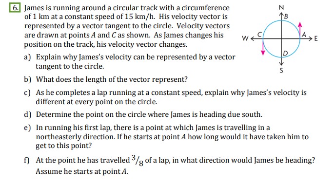 Solved 6. James is running around a circular track with a | Chegg.com