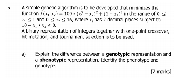 5. A simple genetic algorithm is to be developed that | Chegg.com