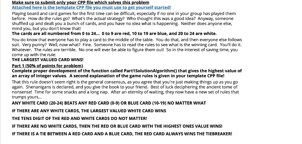 Solved Make sure to submit only your CPP file which solves | Chegg.com