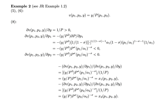 Example 1 (see JR Example 1.1) CES (constant | Chegg.com