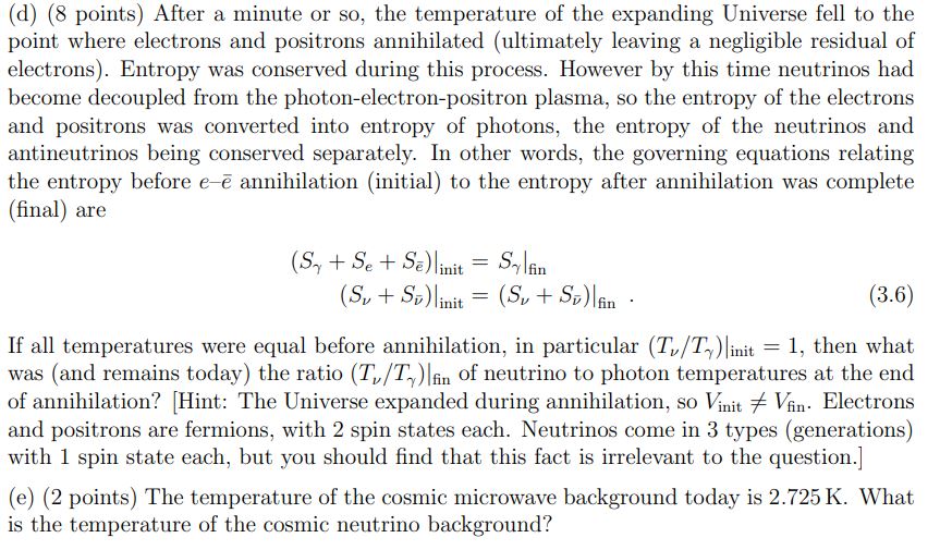 Solved (d) (8 points) After a minute or so, the temperature | Chegg.com