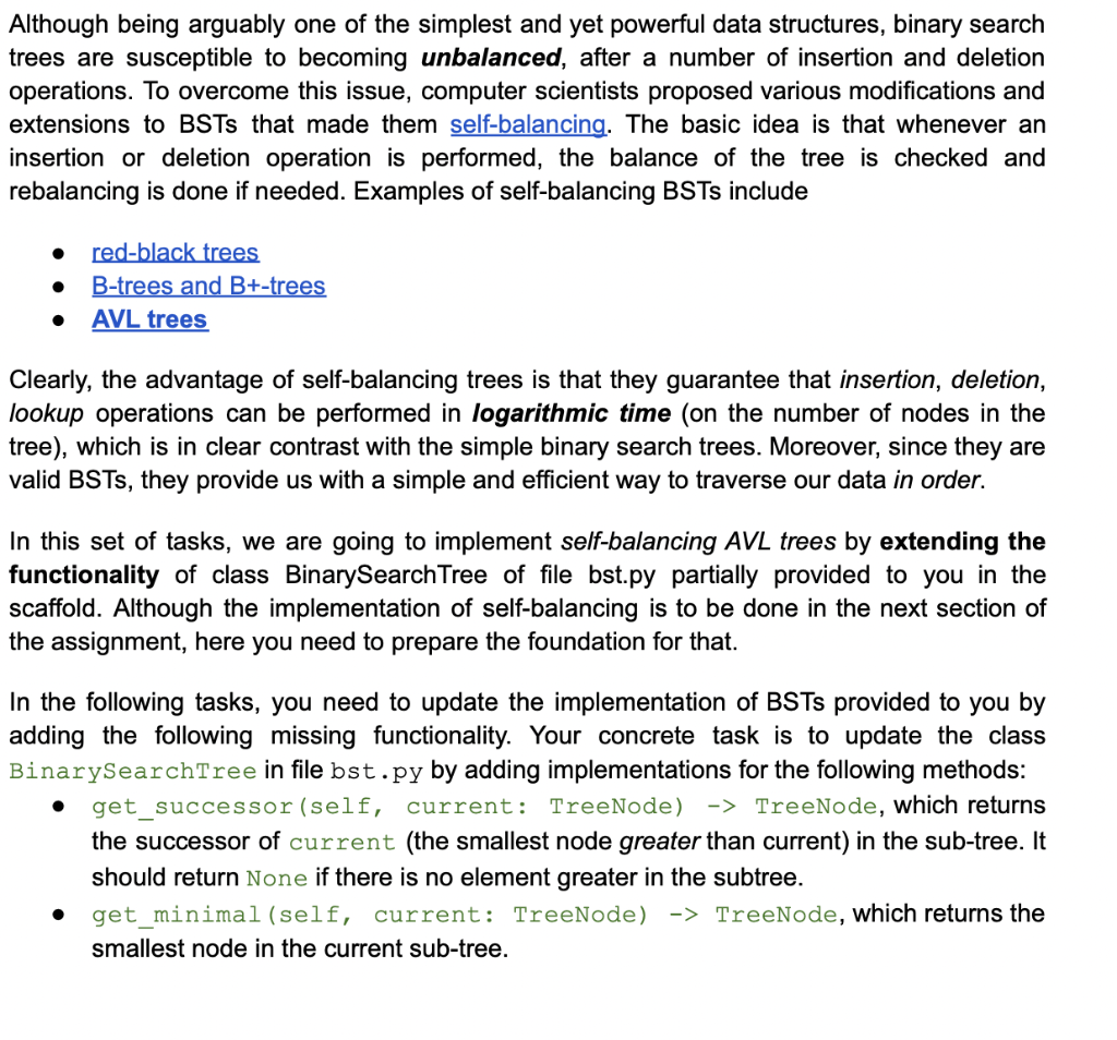 Solved BST Operations As you already know, binary trees are | Chegg.com