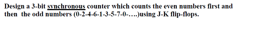 Solved Design a 3-bit synchronous counter which counts the | Chegg.com