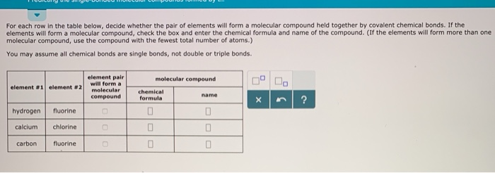 Solved For each row in the table below, decide whether the | Chegg.com