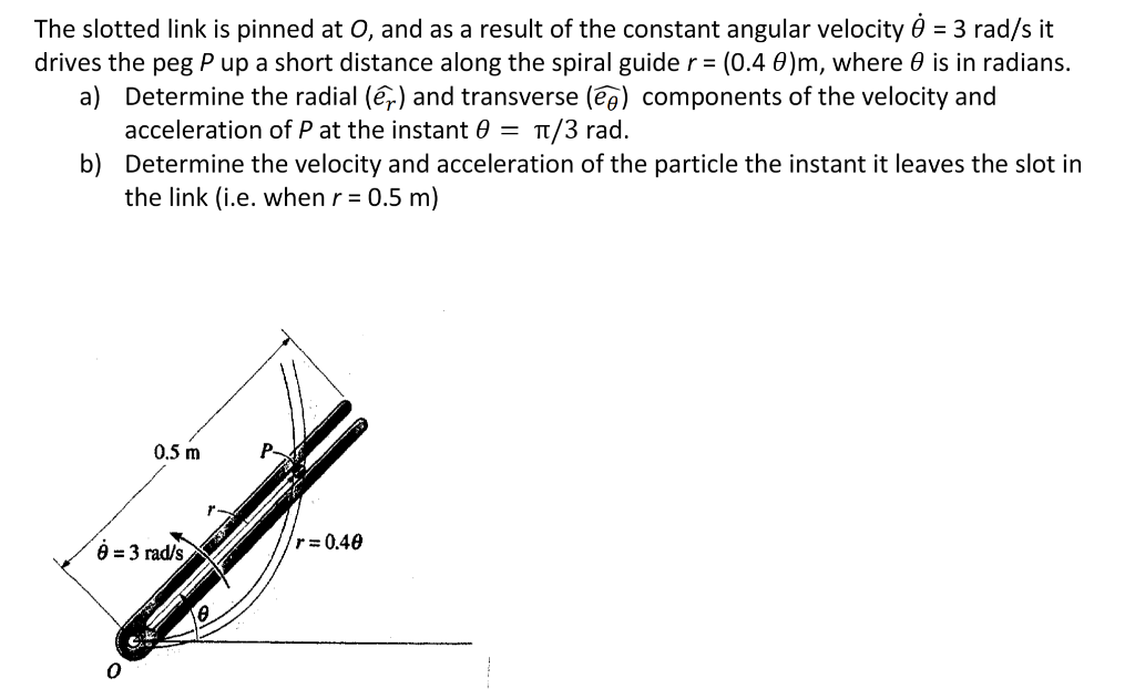 Solved The slotted link is pinned at O, and as a result of | Chegg.com