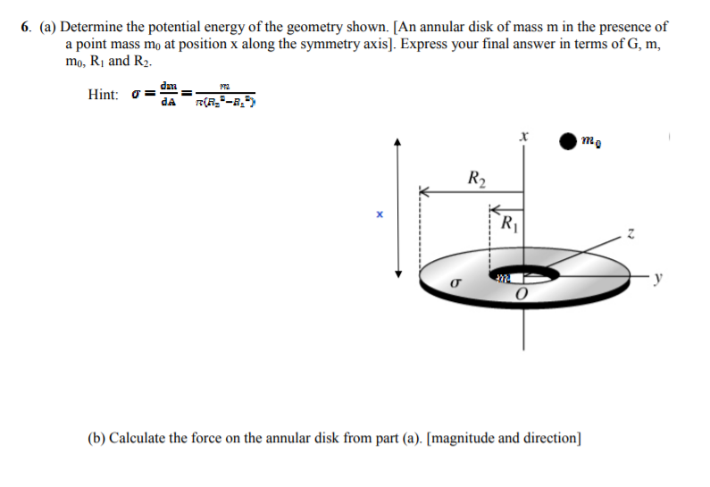 Solved 6. (a) Determine the potential energy of the geometry | Chegg.com