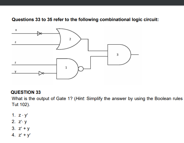 Solved Questions 33 to 35 refer to the following | Chegg.com