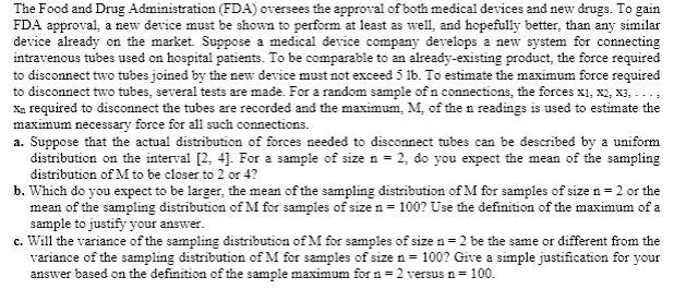 The Food and Drug Administration (FDA) oversees the | Chegg.com