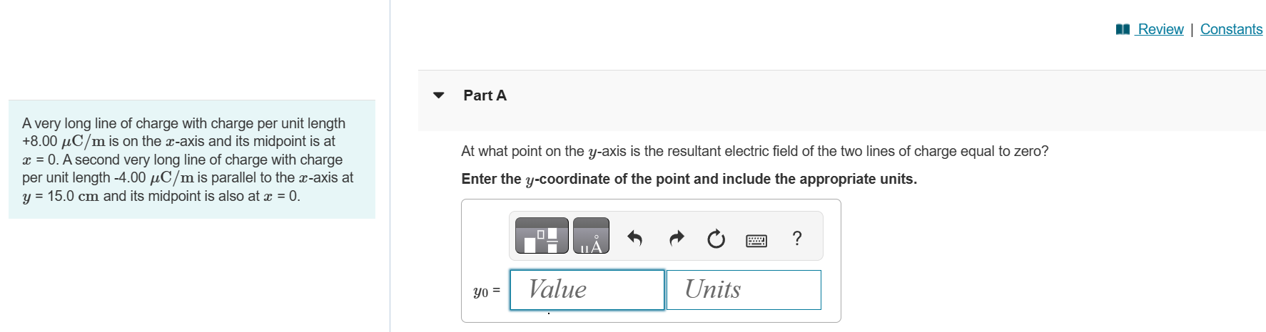 A very long line of charge with charge per unit | Chegg.com