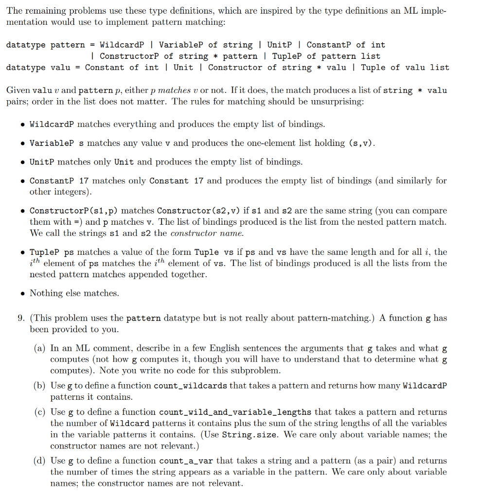Using SML, please explain all answers thoroughly and | Chegg.com