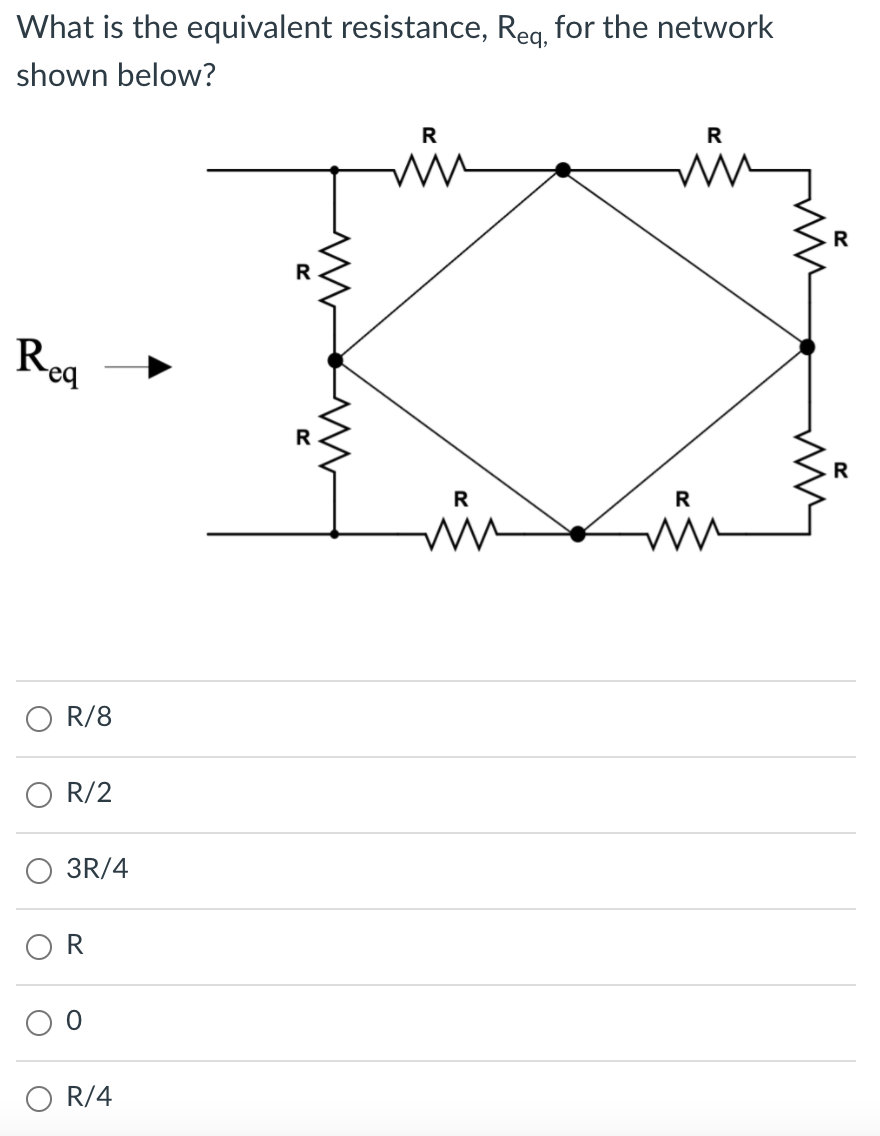 Solved What is the equivalent resistance, Req, for the | Chegg.com