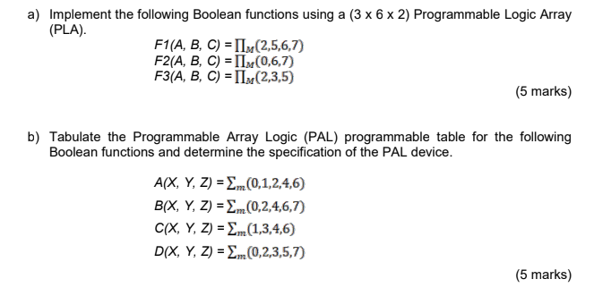 Solved A Implement The Following Boolean Functions Using A 0498
