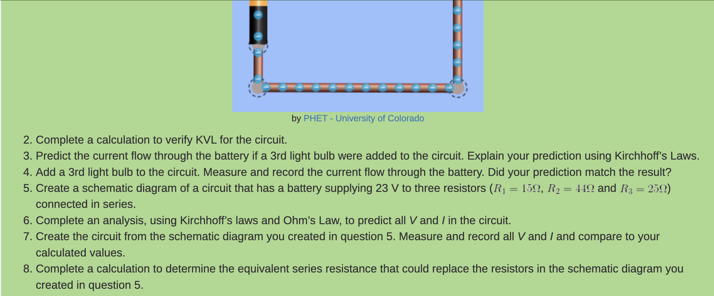 Solved by PHET - University of Colorado 2. Complete a | Chegg.com