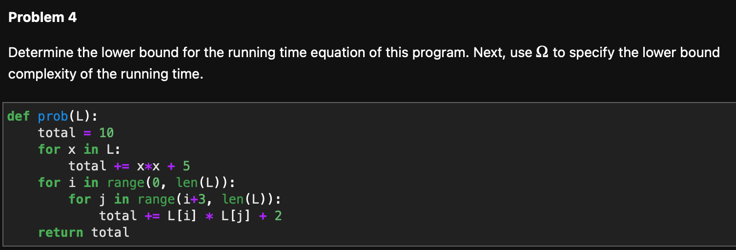 Solved Problem 4 Determine the lower bound for the running | Chegg.com Solved Problem 4 Determine the lower bound for the running | Chegg.com