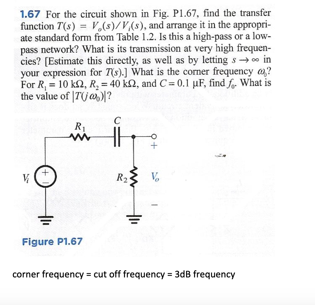 Solved 1.67 For the circuit shown in Fig. P1.67, find the | Chegg.com
