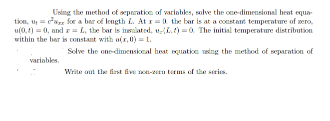 Using the method of separation of variables, solve | Chegg.com