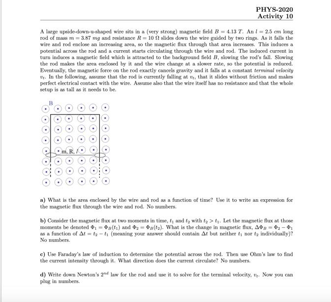 Solved PHYS-2020 Activity 10 A large upside-down-u-shaped | Chegg.com