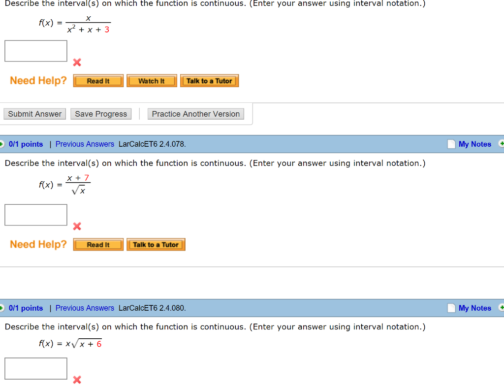 Solved Describe The Interval s On Which The Function Is Chegg