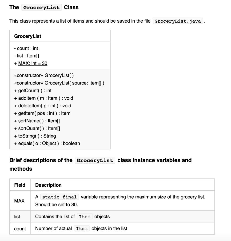 Solved • Name your classes as follows: o o Item in source | Chegg.com