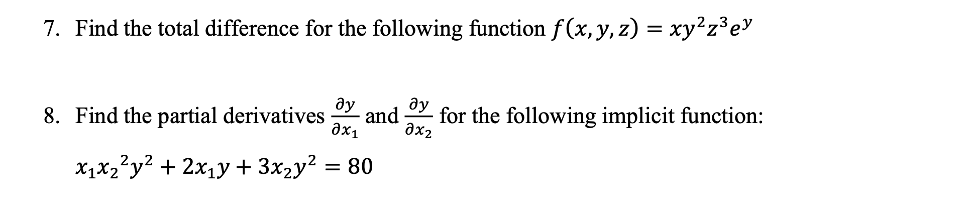 Solved 7. Find the total difference for the following | Chegg.com