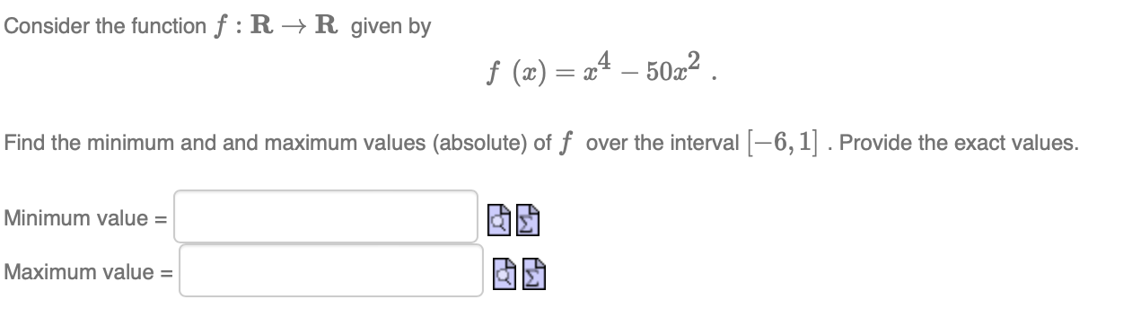 Solved Consider the function f:R→R given by f(x)=x4−50x2 | Chegg.com