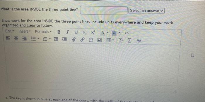 Solved What is the area INSIDE the three point line? Select | Chegg.com