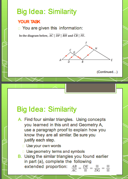 Solved Big Idea: Similarity YOUR TASK You are given this | Chegg.com