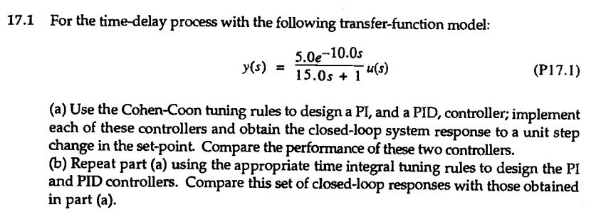 17.1 For the time-delay process with the following | Chegg.com