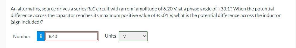 Solved An alternating source drives a series RLC circuit | Chegg.com