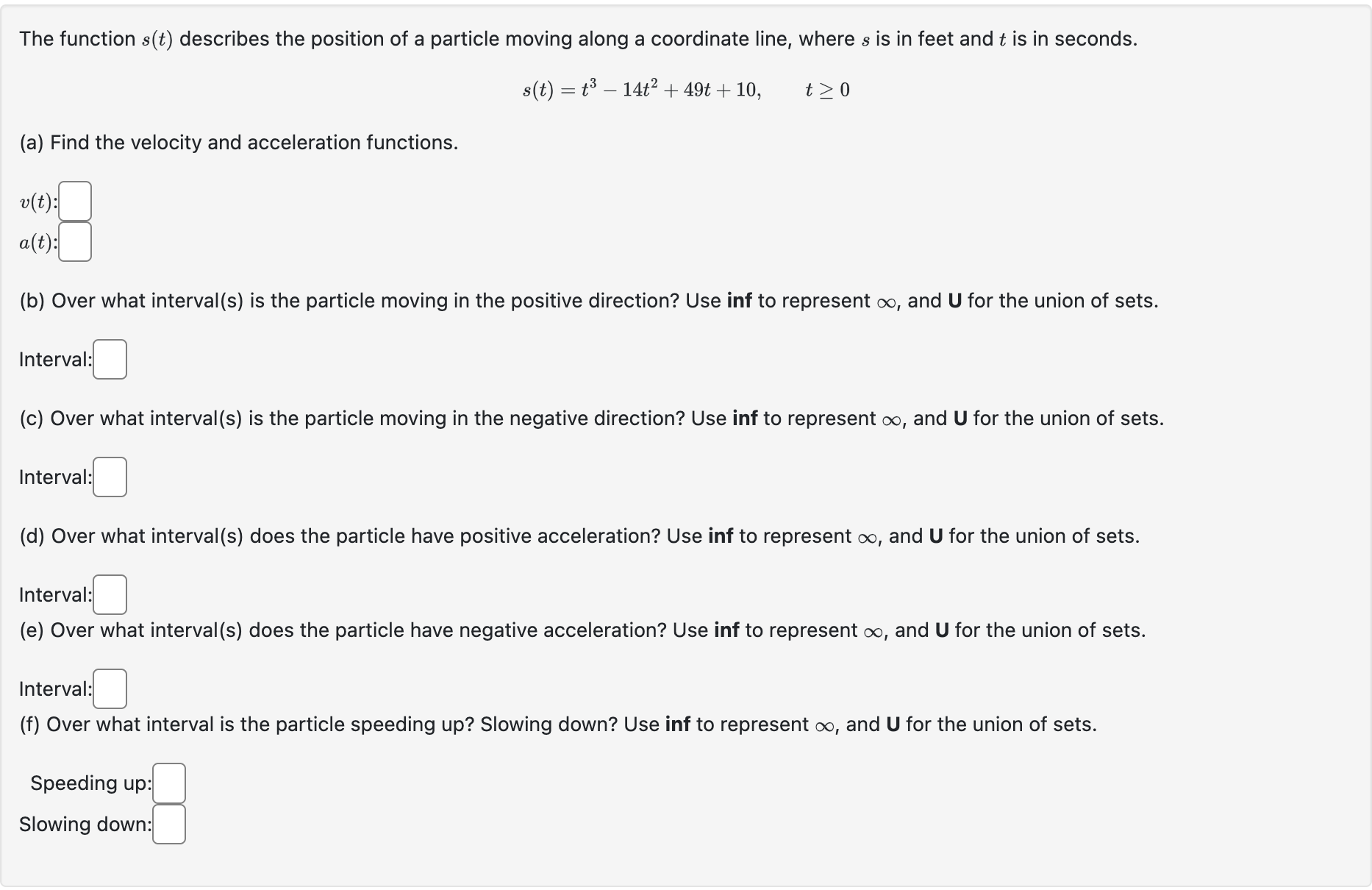 Solved The function s(t) ﻿describes the position of a | Chegg.com
