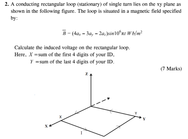 Solved 2. A conducting rectangular loop (stationary) of | Chegg.com