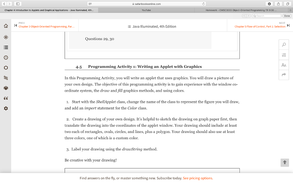 Chapter 4 Introduction to Applets and Graphical | Chegg.com