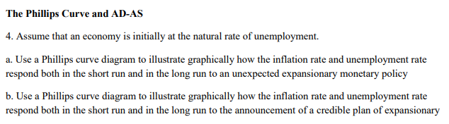 Solved The Phillips Curve and AD-AS 4. Assume that an | Chegg.com