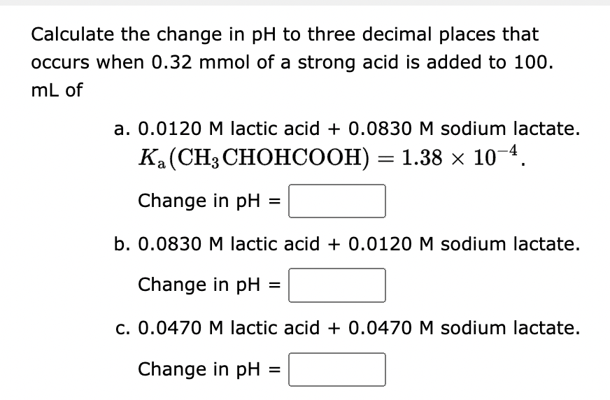 Solved Calculate the change in pH to three decimal places | Chegg.com