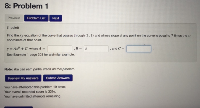 Solved Find the xy-equation of the curve that passes through | Chegg.com