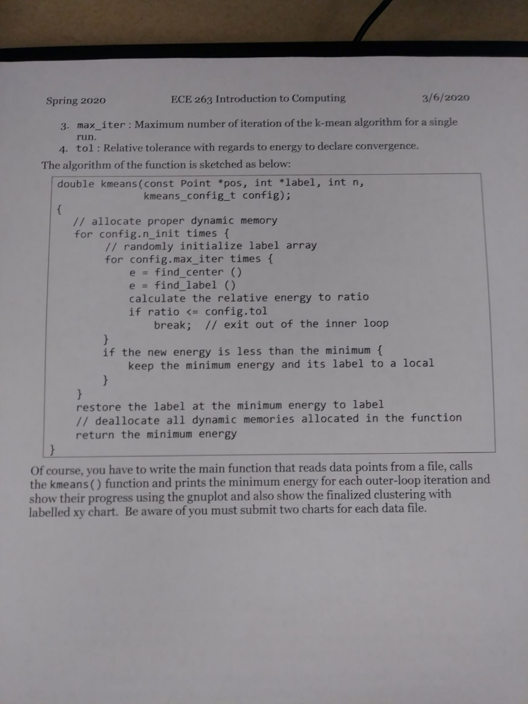 Spring 2020 ECE 263 Introduction to Computing | Chegg.com