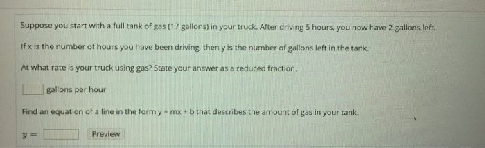 Solved Suppose you start with a full tank of gas (17 | Chegg.com