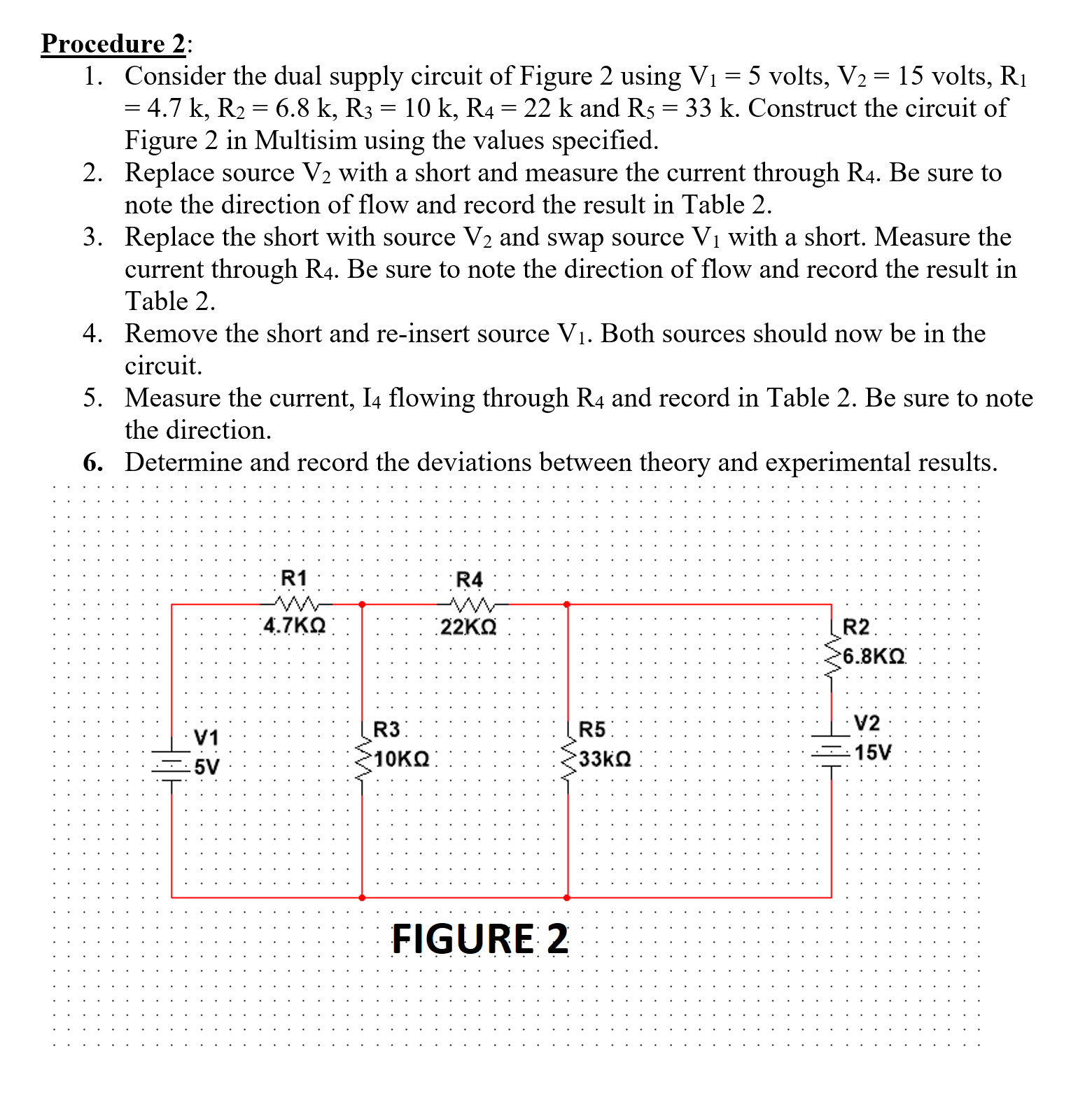 Solved Procedure 2: 1. Consider the dual supply circuit of | Chegg.com