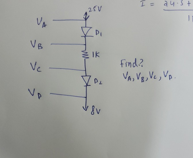 Solved I = 24.3 + find? VA VB, Vc, Vp. ' | Chegg.com